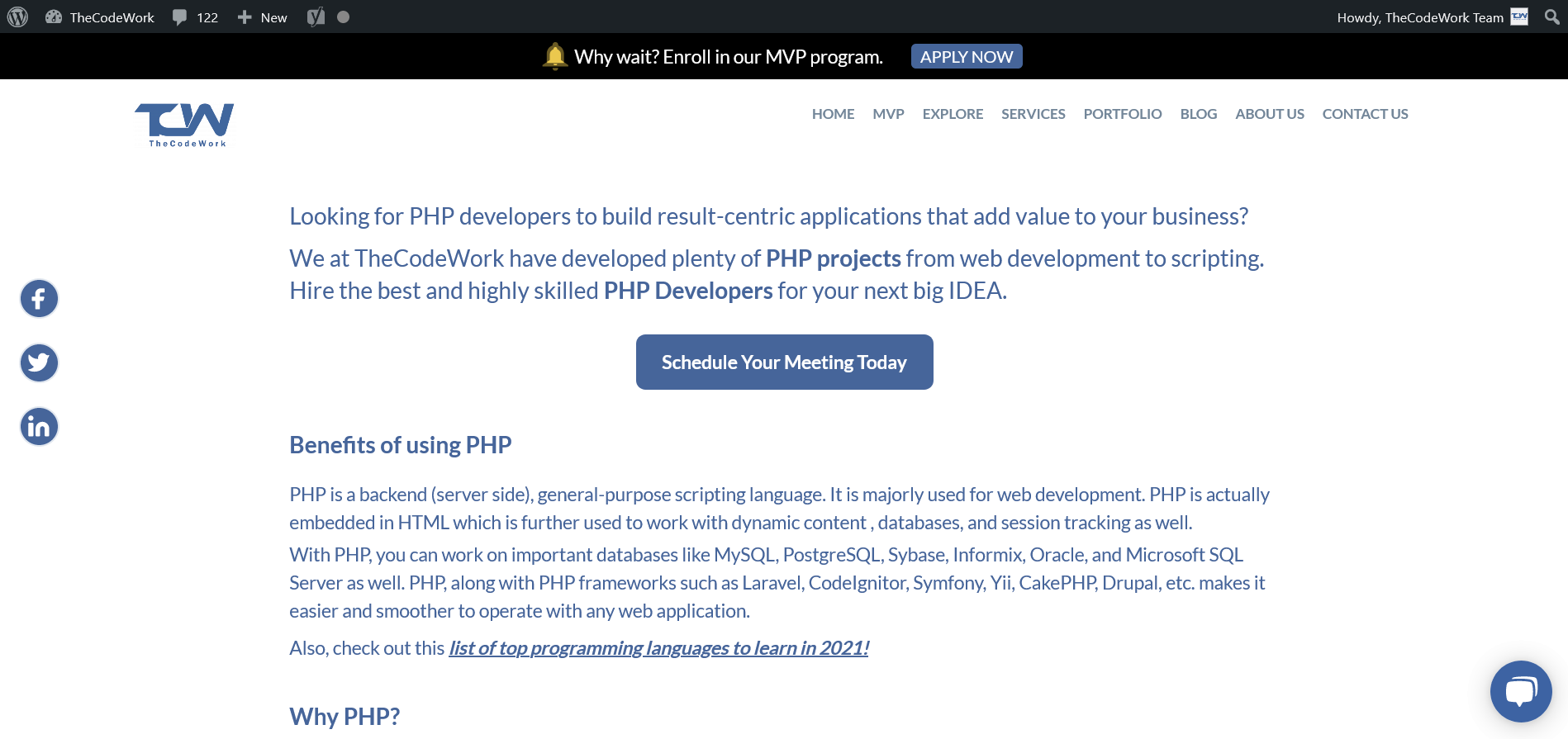 Why Choose PHP for Web Development in 2021-2022? - TheCodeWork