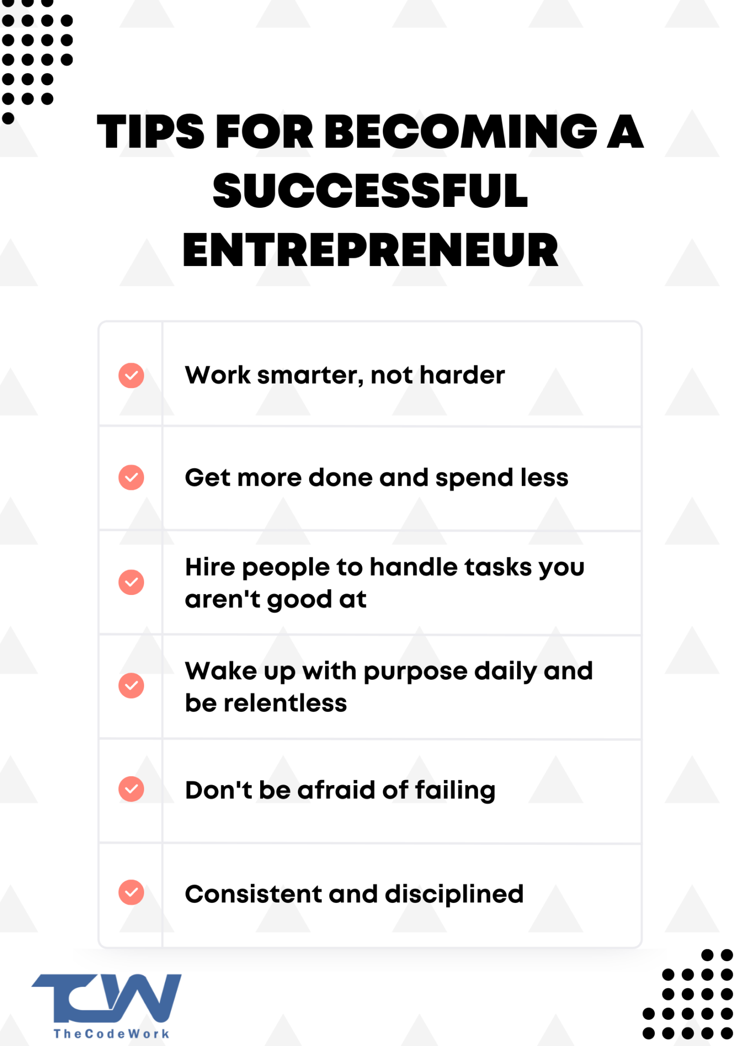 Tips to Become A Successful Entrepreneur - TheCodeWork