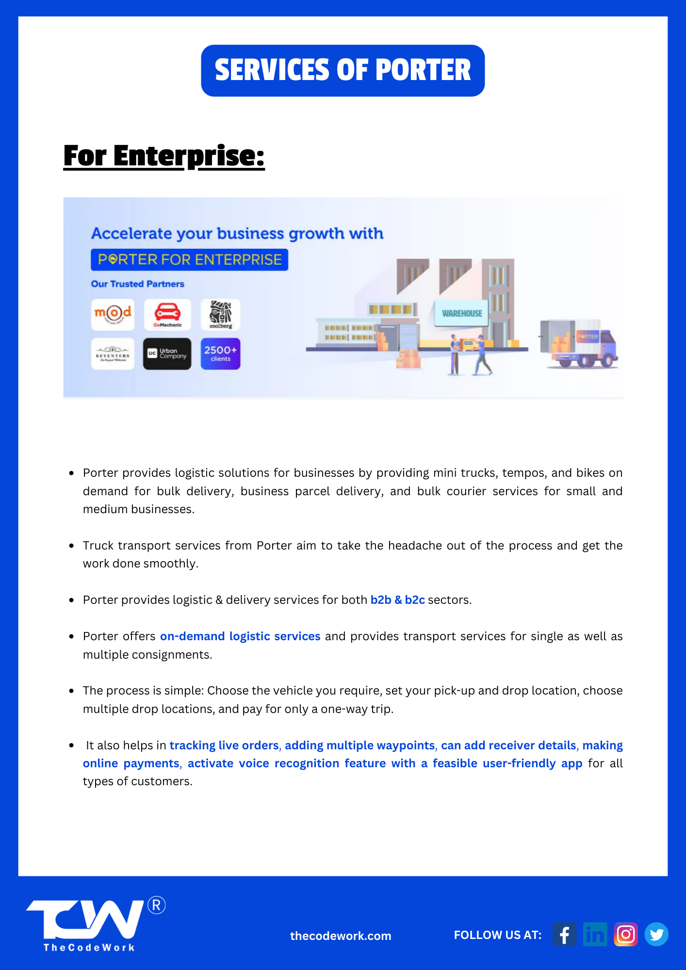Porter- Intra city & Intercity logistics - TheCodeWork